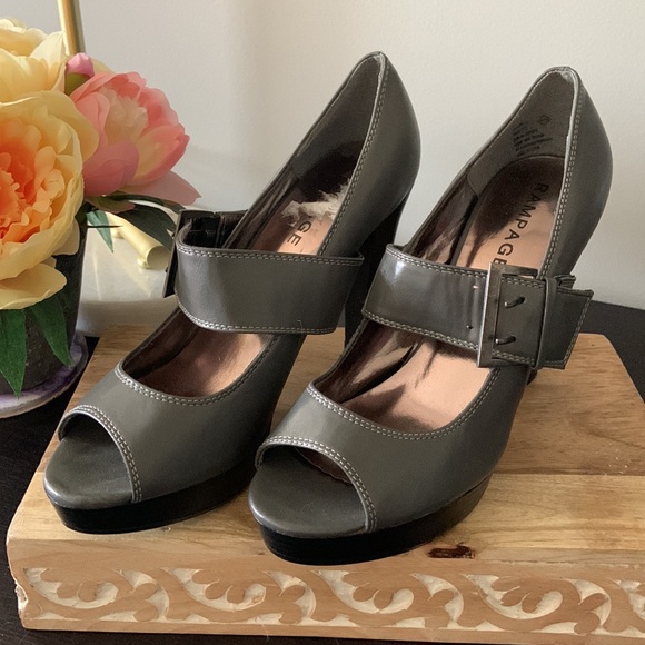 Shoes | Grey Peeptoe Platform Heel | Poshmark